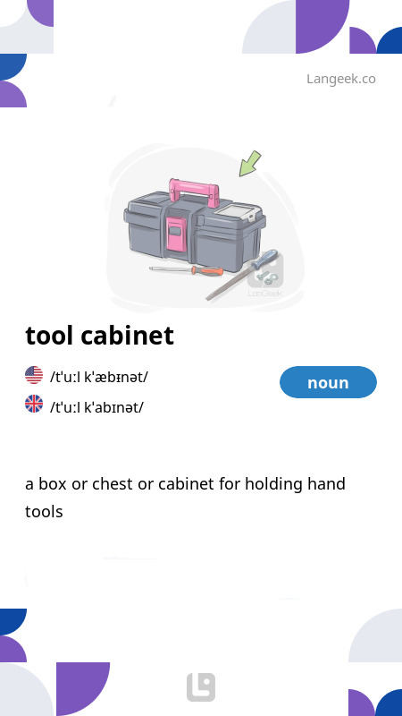 Definition & Meaning of "Tool cabinet" | Picture Dictionary