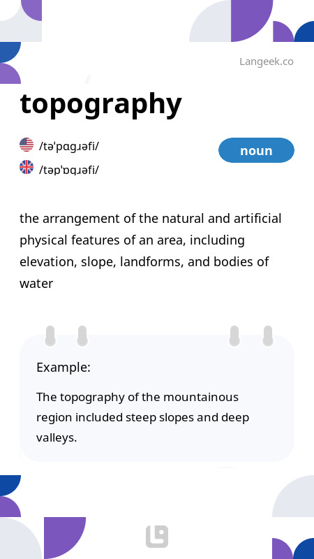 Definition & Meaning of "Topography" | Picture Dictionary