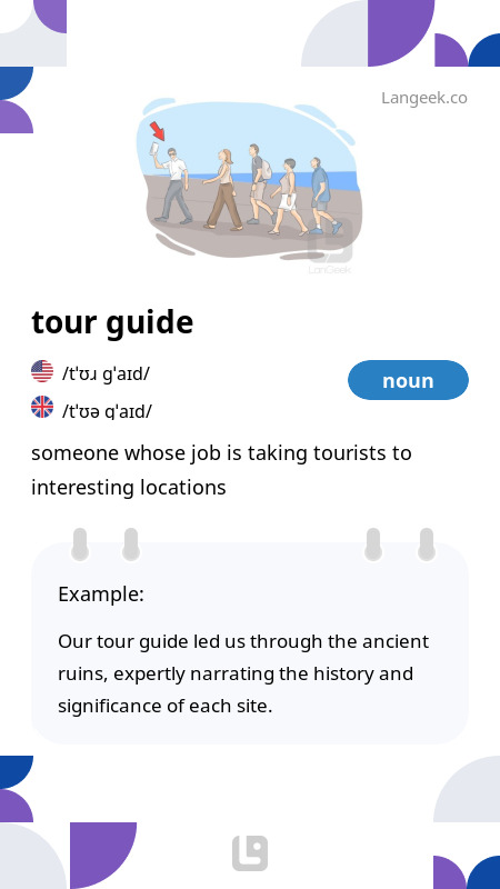 Definition & Meaning of "Tour guide" | Picture Dictionary
