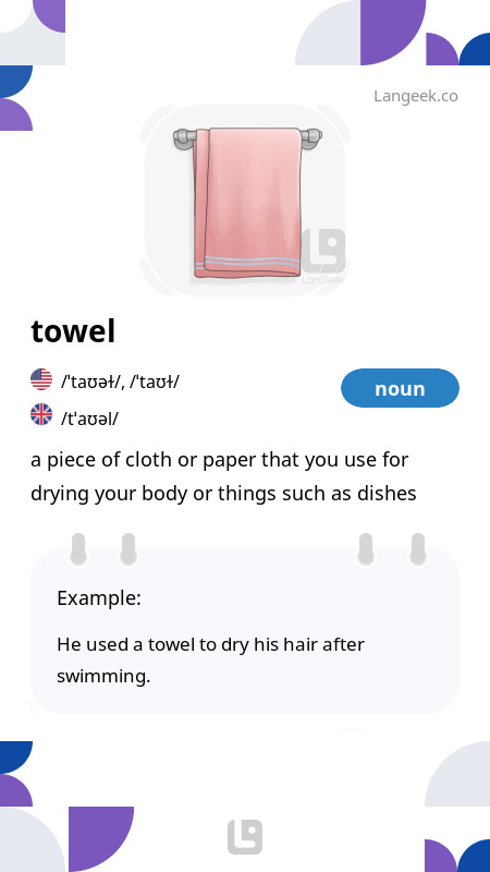 Definition & Meaning of "Towel" | Picture Dictionary