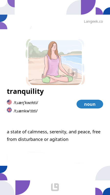 Definition & Meaning of "Tranquility" | Picture Dictionary