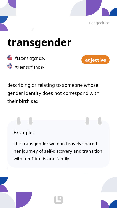 Definition & Meaning of "Transgender" | Picture Dictionary