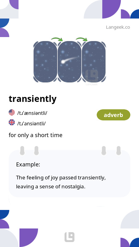 Definition & Meaning of "Transiently" | Picture Dictionary