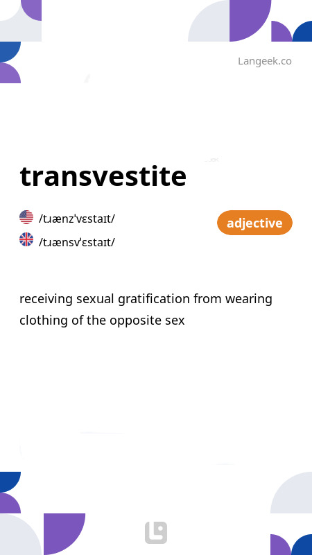Definition & Meaning of "Transvestite" | Picture Dictionary