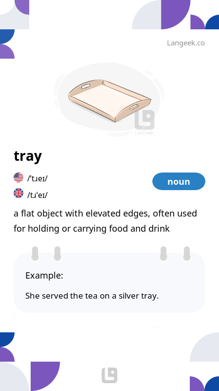 Definition & Meaning of "Tray" | LanGeek