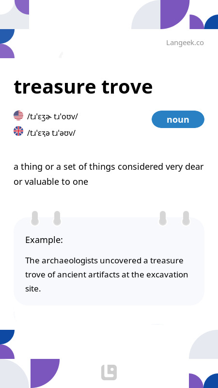 Definition & Meaning of "Treasure trove" | Picture Dictionary
