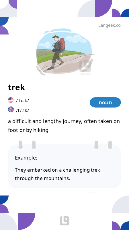 Definition & Meaning of "Trek" | Picture Dictionary