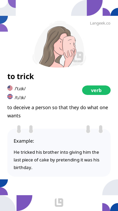 Definition & Meaning of "Trick" | LanGeek