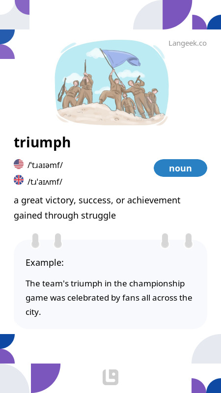 Definition & Meaning of "Triumph" | Picture Dictionary