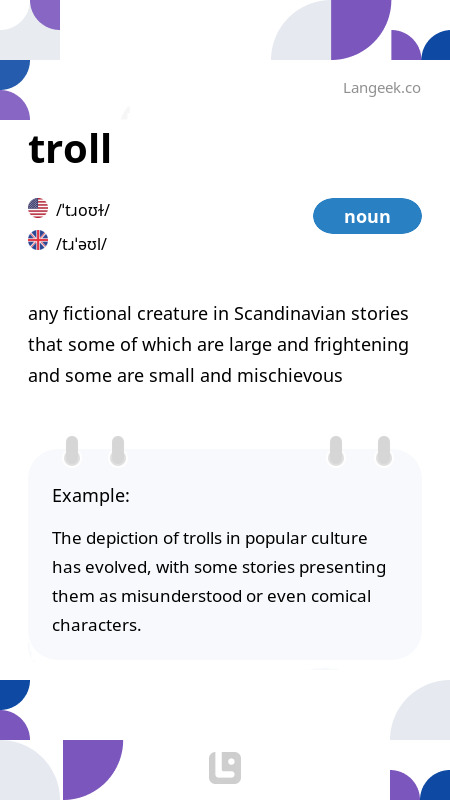 Definition & Meaning of "Troll" | Picture Dictionary