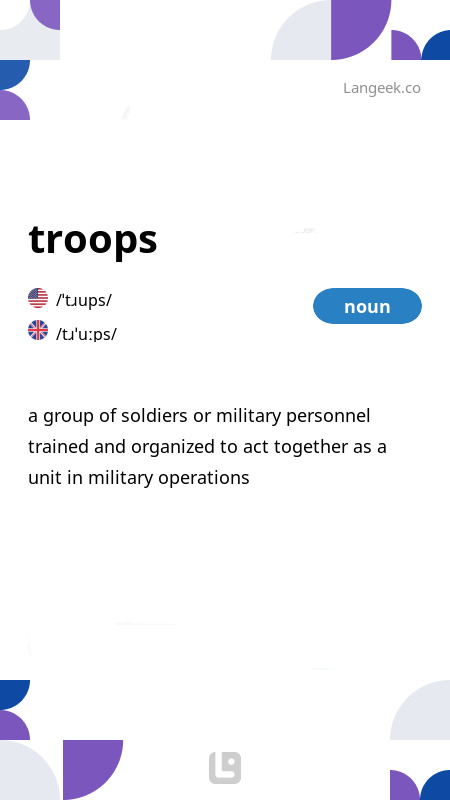 Definition & Meaning of "Troops" | Picture Dictionary
