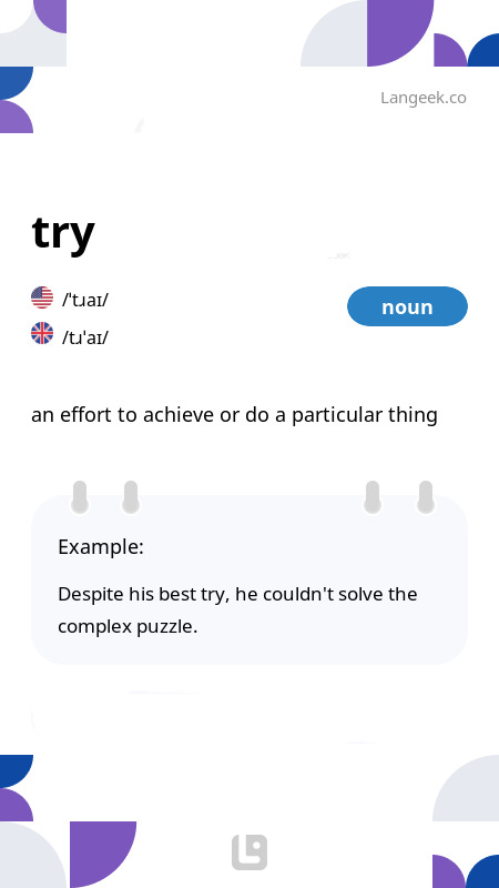 Definition & Meaning of "Try" | Picture Dictionary
