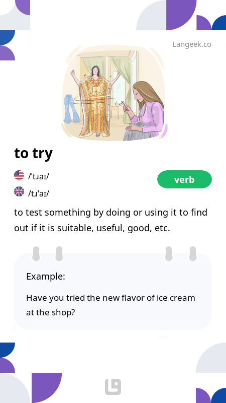 Definition & Meaning of "Try" | Picture Dictionary
