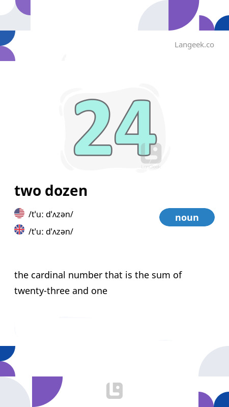 Definition & Meaning of "Two dozen" | Picture Dictionary