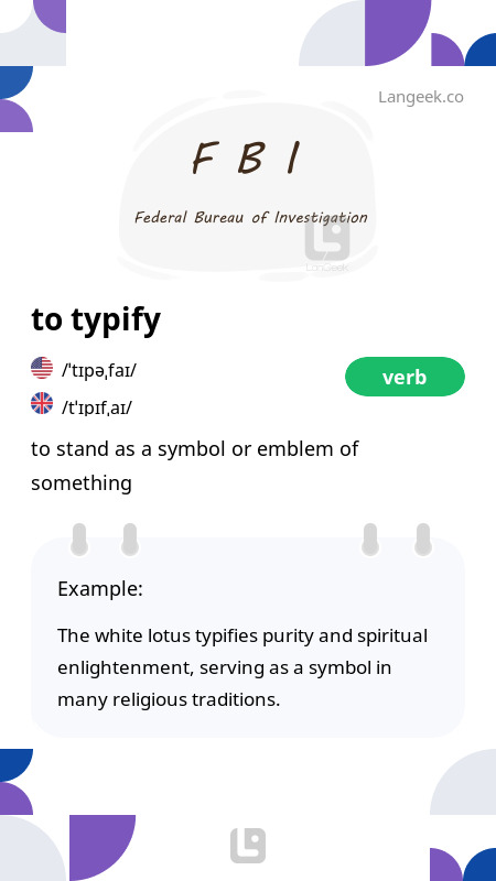 Definition & Meaning of "Typify" | Picture Dictionary