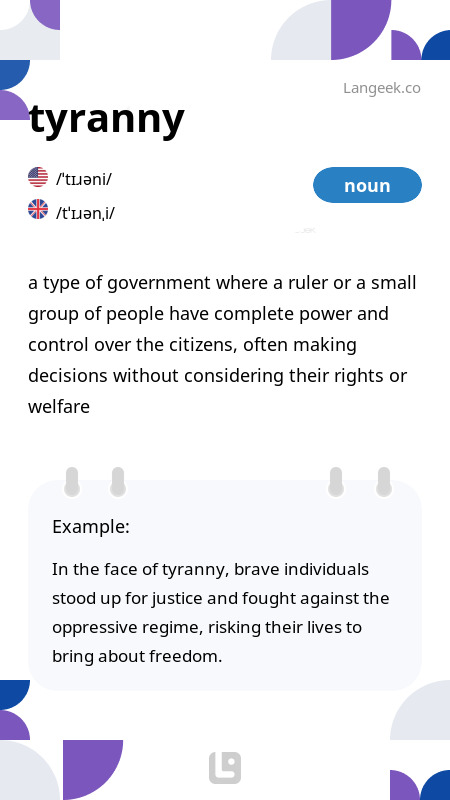 Definition & Meaning of "Tyranny" | Picture Dictionary
