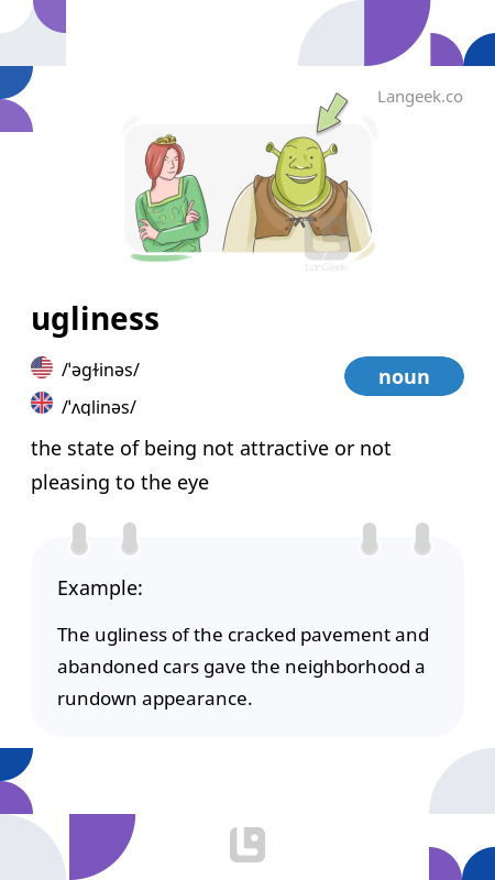Definition & Meaning of "Ugliness" | Picture Dictionary