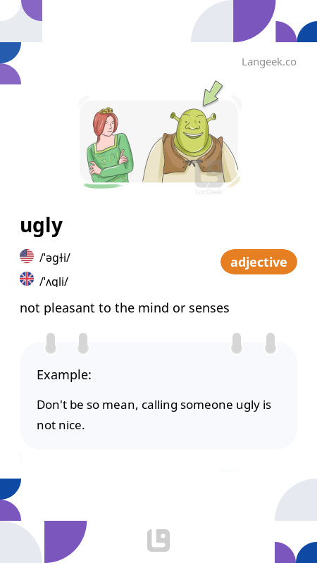 Definition & Meaning of "Ugly" | Picture Dictionary