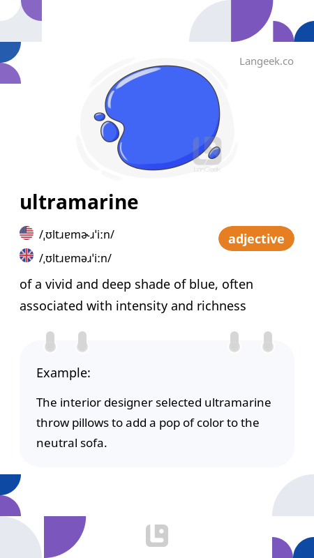 Definition & Meaning of "Ultramarine" | Picture Dictionary