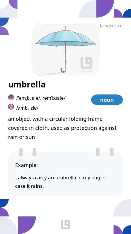 Definition & Meaning of "Umbrella" | Picture Dictionary