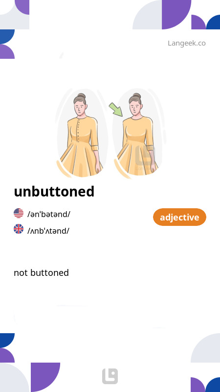 Definition & Meaning of "Unbuttoned" | Picture Dictionary