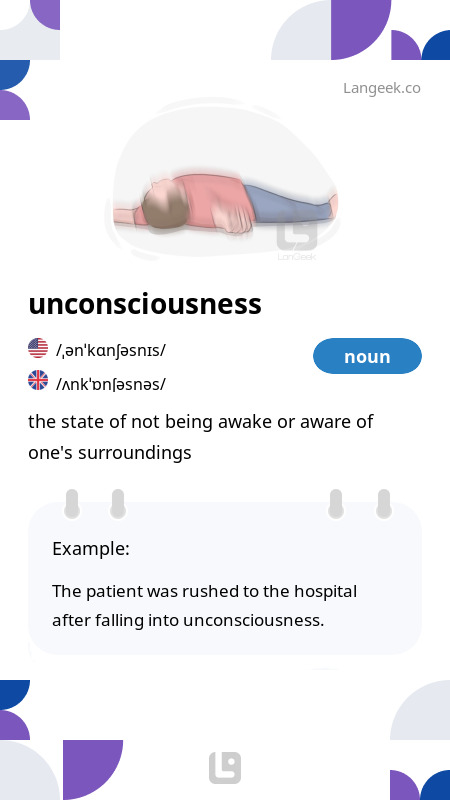 Unconsciousness Definition Definition & Meaning Of "Unconsciousness"