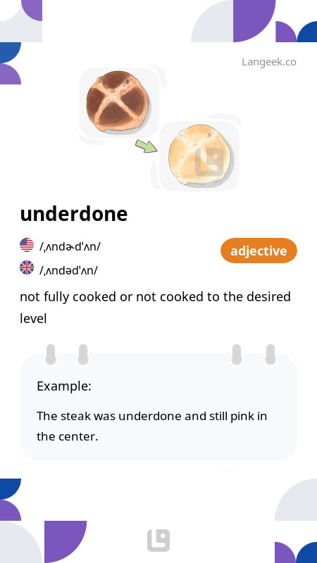 Definition & Meaning of "Underdone" | LanGeek
