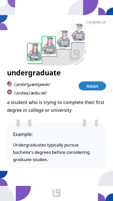 Definition & Meaning of "Undergraduate" | LanGeek