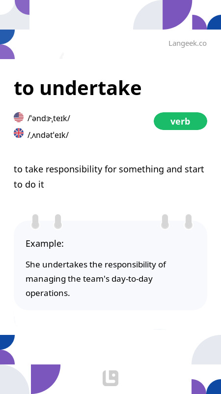 Definition & Meaning of "Undertake" | Picture Dictionary