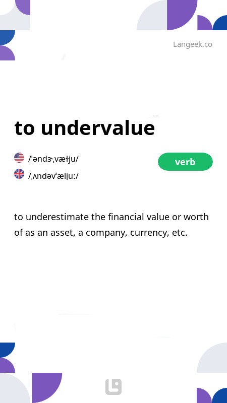 Definition & Meaning of "Undervalue" | Picture Dictionary