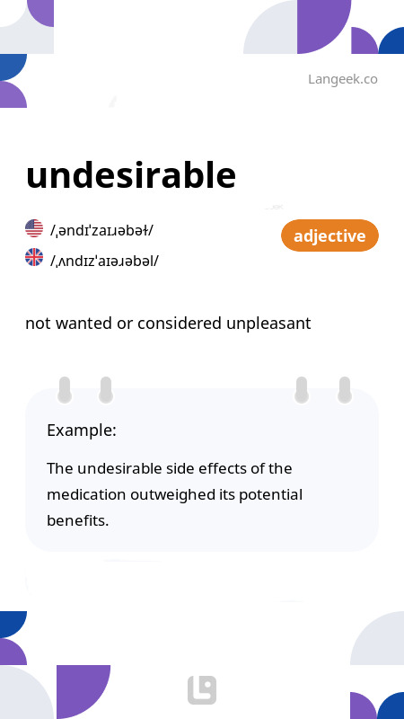 Definition & Meaning of "Undesirable" | Picture Dictionary