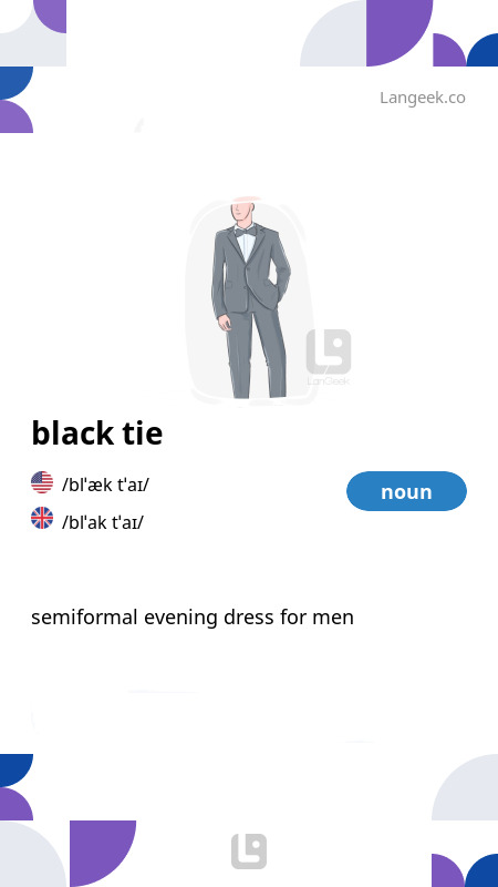 Definition & Meaning of "Black tie" | Picture Dictionary