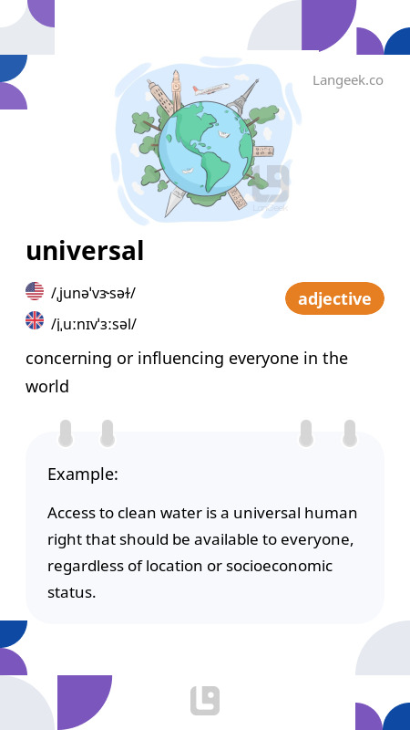 Definition & Meaning of "Universal" | LanGeek