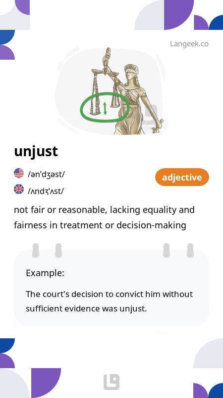 Definition & Meaning of "Unjust" | Picture Dictionary