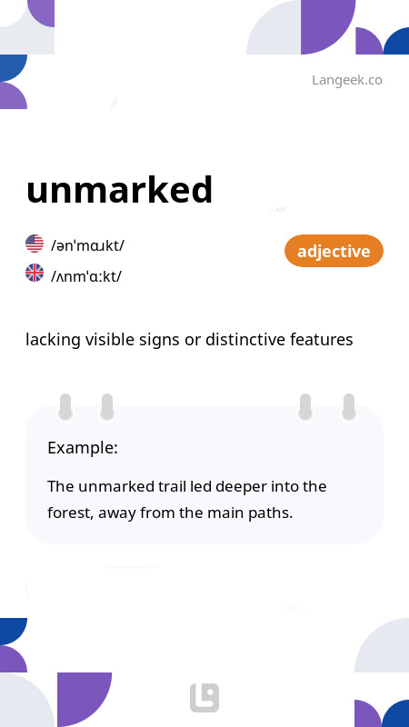 Definition & Meaning of "Unmarked" | Picture Dictionary