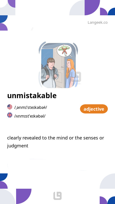 Definition & Meaning of "Unmistakable" | Picture Dictionary