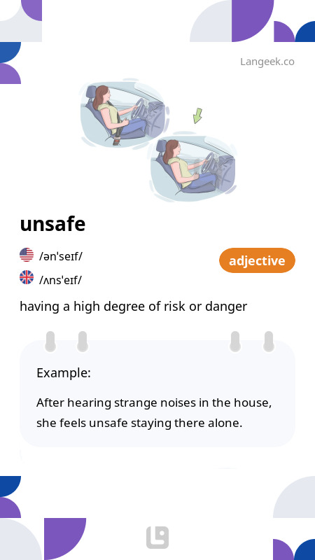 Definition & Meaning of "Unsafe" | Picture Dictionary
