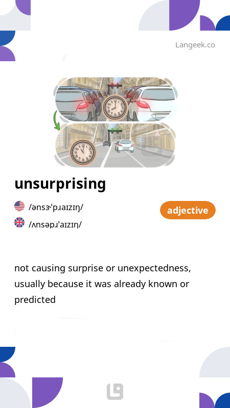 Definition & Meaning of "Unsurprising" | Picture Dictionary