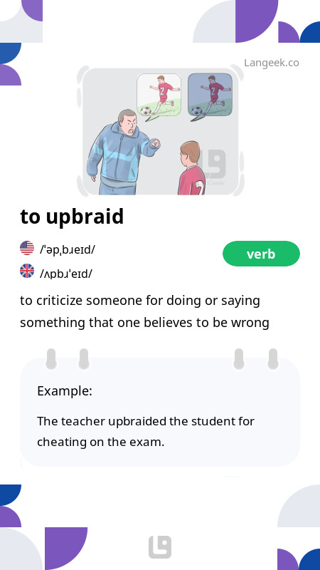 Definition & Meaning of "Upbraid" | Picture Dictionary