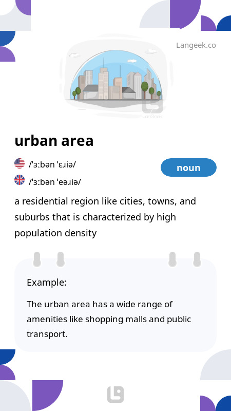 Definition & Meaning of "Urban area" | Picture Dictionary