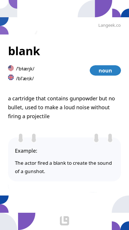 Definition & Meaning of "Blank" | Picture Dictionary