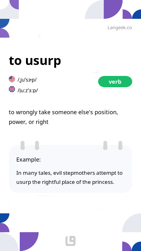 Definition & Meaning of "Usurp" | Picture Dictionary