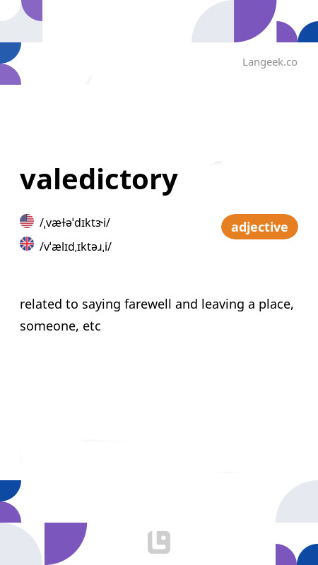 Definition & Meaning of "Valedictory" | Picture Dictionary