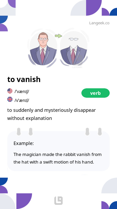 Definition & Meaning of "Vanish" | Picture Dictionary