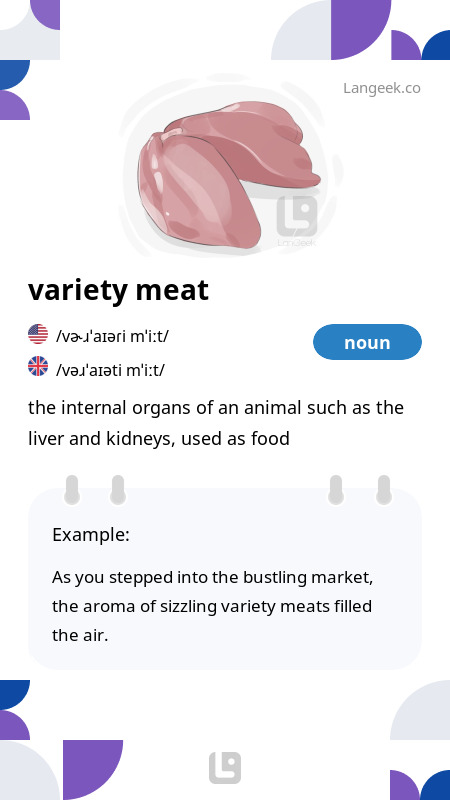 Definition & Meaning of "Variety meat" | Picture Dictionary