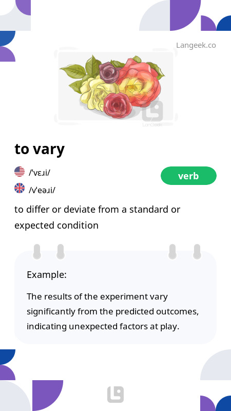 Definition & Meaning of "Vary" | LanGeek