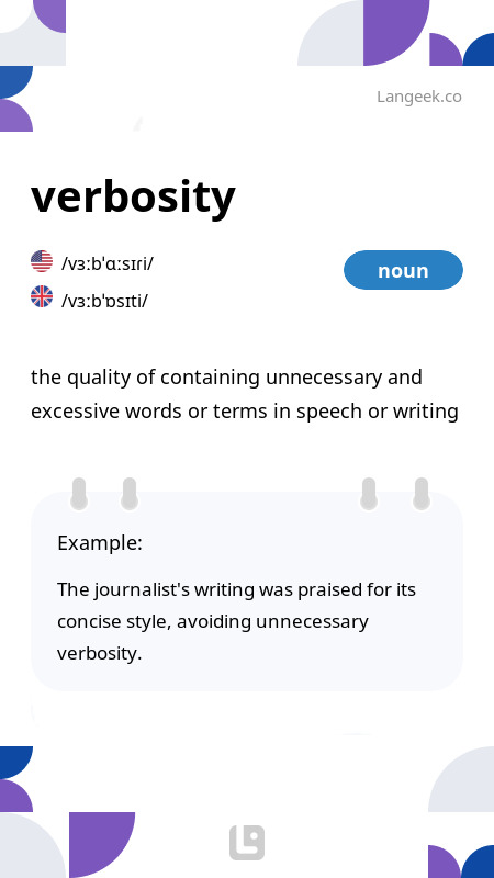Definition & Meaning of "Verbosity" | Picture Dictionary