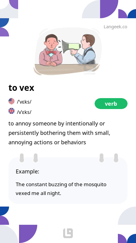 Definition & Meaning of "Vex" | LanGeek