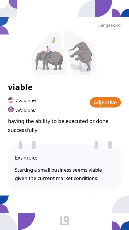Definition & Meaning of "Viable" | Picture Dictionary