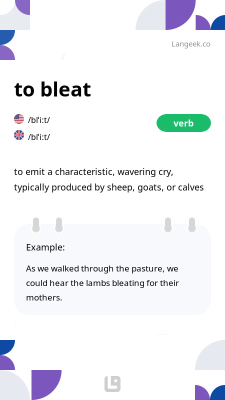 Definition & Meaning of "Bleat" | Picture Dictionary